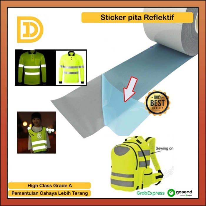 Jual Stiker Pita Reflektif Reflektor Gosok Jaket Baju Rompi Pakaian ...