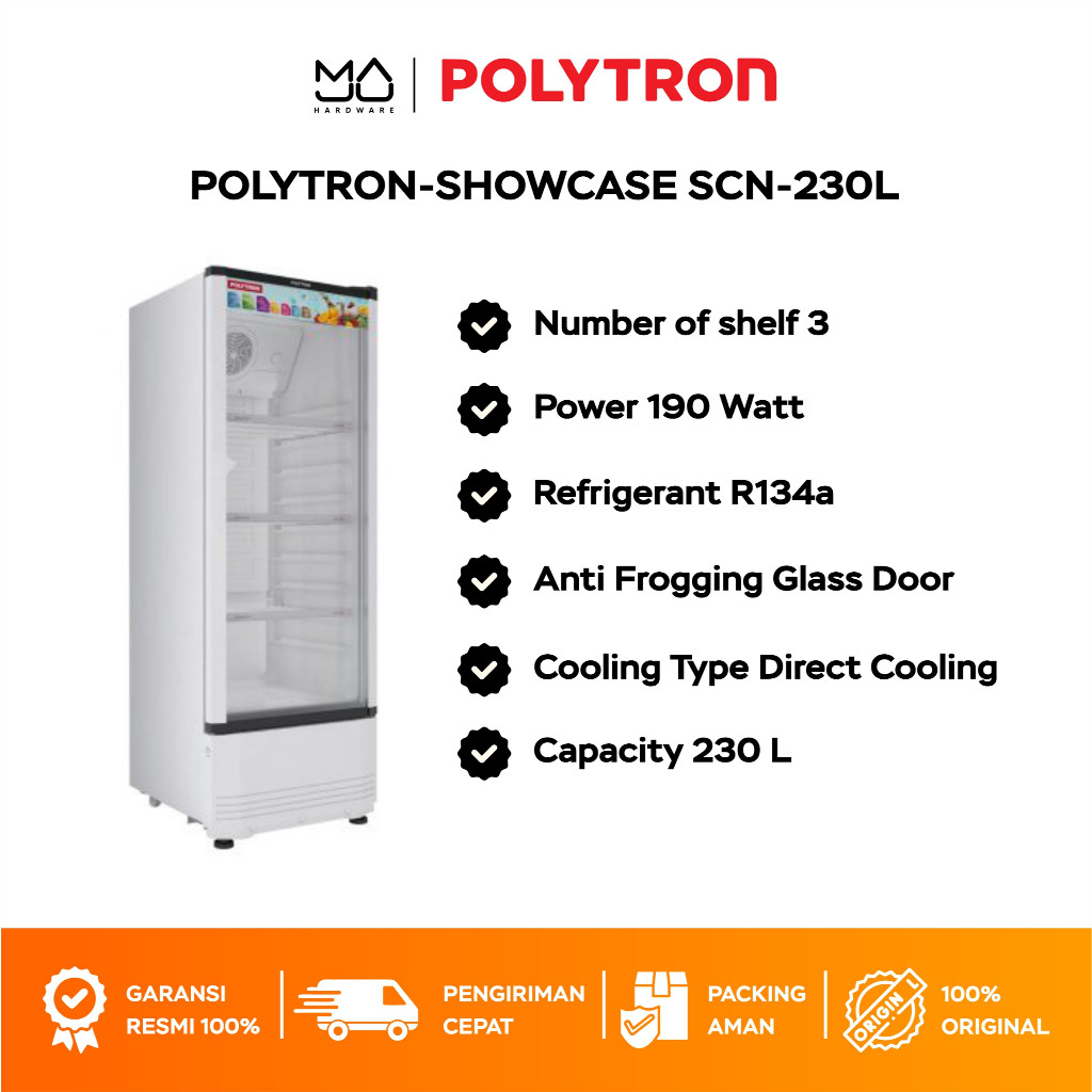 Jual POLYTRON Showcase Fastcool 230 Liter SCN 180L - Garansi Resmi ...