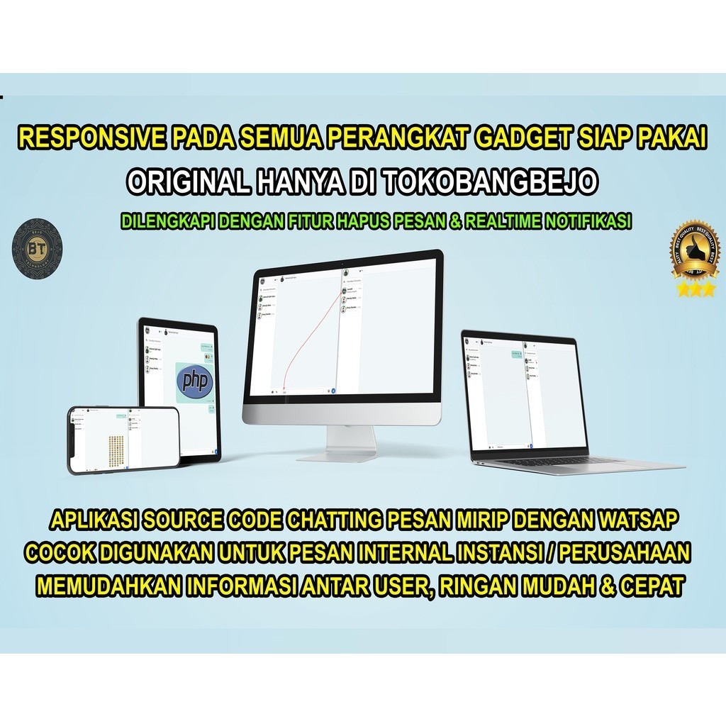 Jual APLIKASI WEB CHATTING PESAN ONLINE REALTIME PHP 7 & MYSQLI AJAX ...