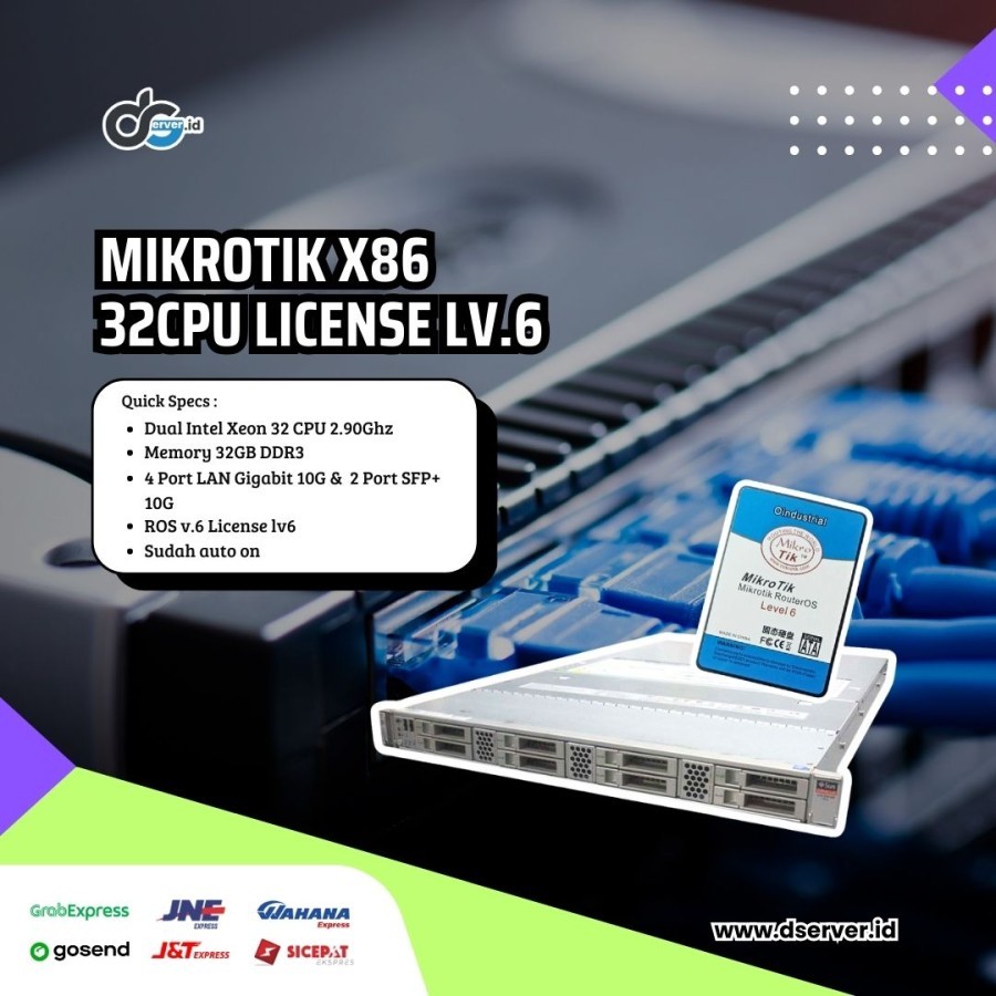 Jual Mikrotik x86 32CPU ROS V.6/7 License Lv6 1U High Performance ...