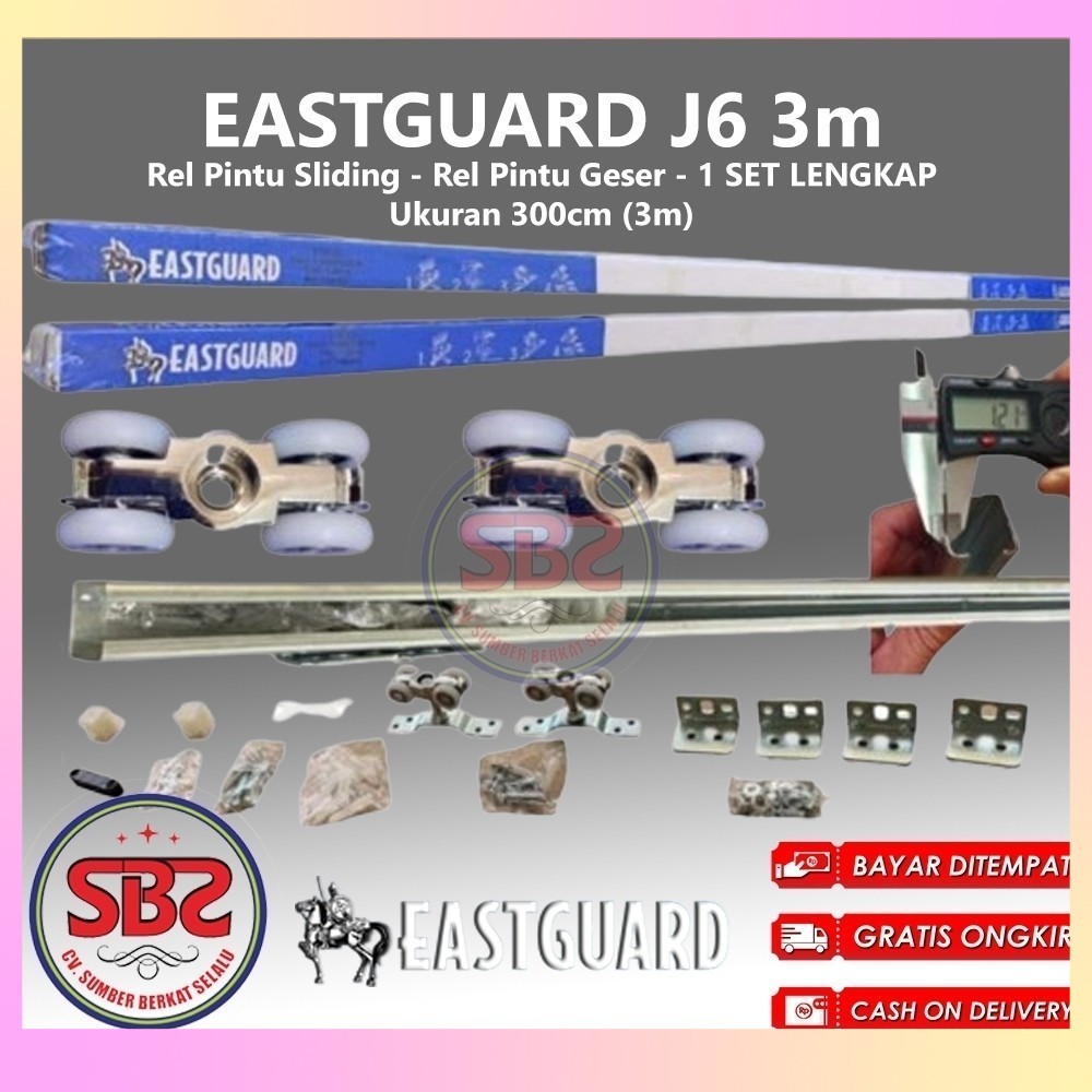 Jual REL SLIDING J6 EASTGUARD - Rel Pintu Dorong - Sliding Rail Galvanis - Sliding Track - Rel ...