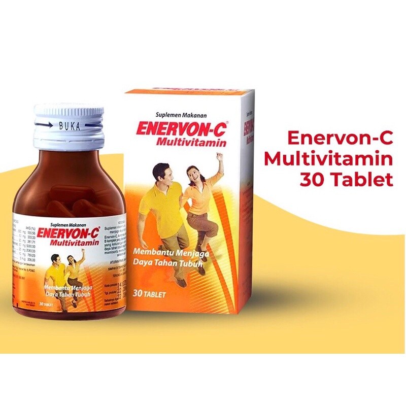 Jual Enervon C Multivitamin 30 Tablet & Enervon Active Suplemen Makanan ...