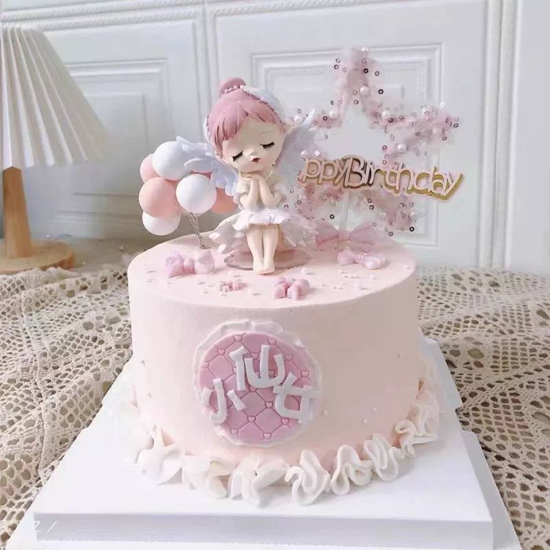 Jual Cake Topper Hiasan Kue Tema Angel/ Topper kue Tema Peri/ Patung ...