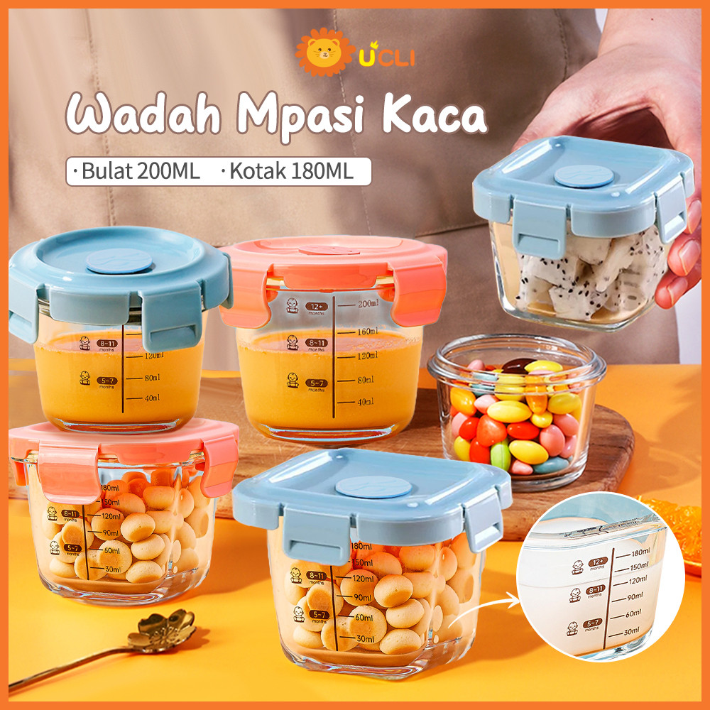 Jual Ucli Tempat Mpasi Kaca Bayi /Kotak Tempat Makan Kaca/Kotak Mpasi ...