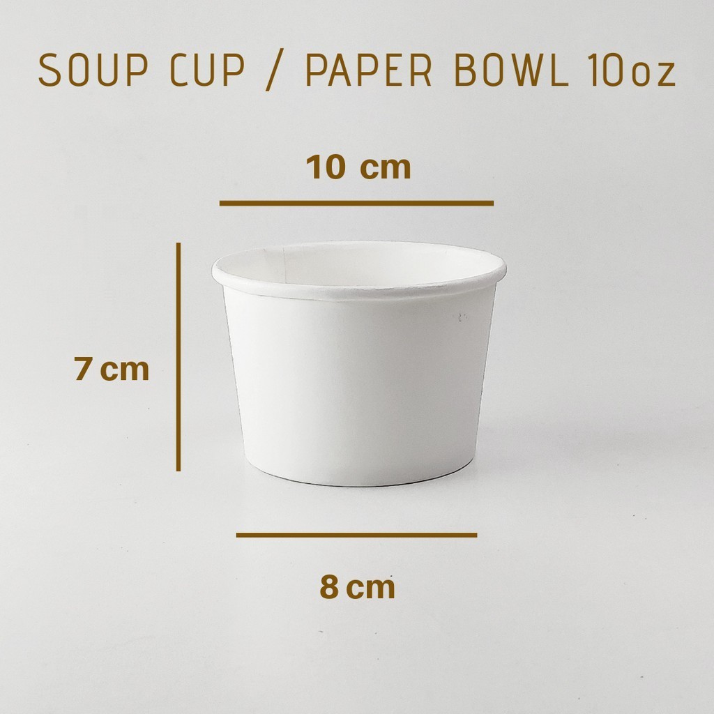 Jual PAPER CUP BOWL POLOS 10 OZ 50PCS (TANPA TUTUP) | Shopee Indonesia