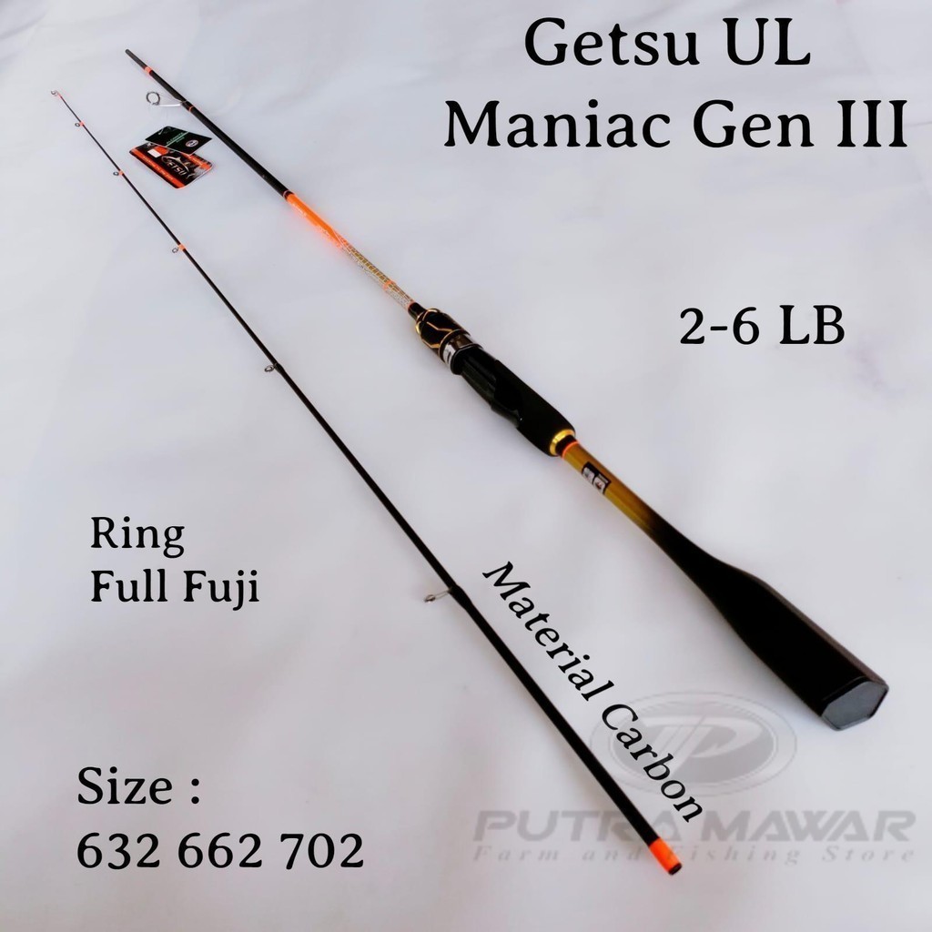 Jual Getsu UL Maniac Gen III Penta Series 632 662 702 2 6lb Joran ...