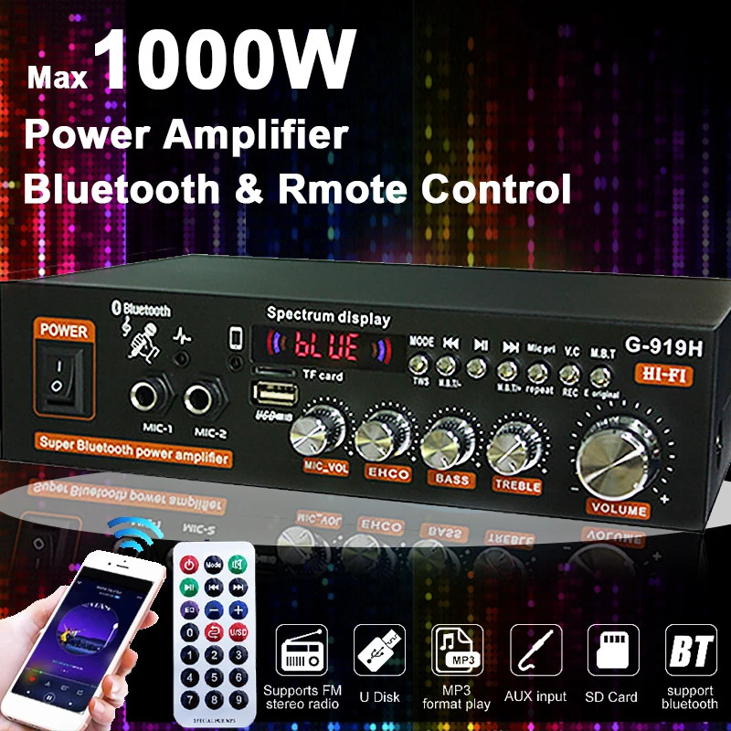 Jual Bluetooth Audio Amplifier G919H Home Theater FM 1000W ORI/Power ...