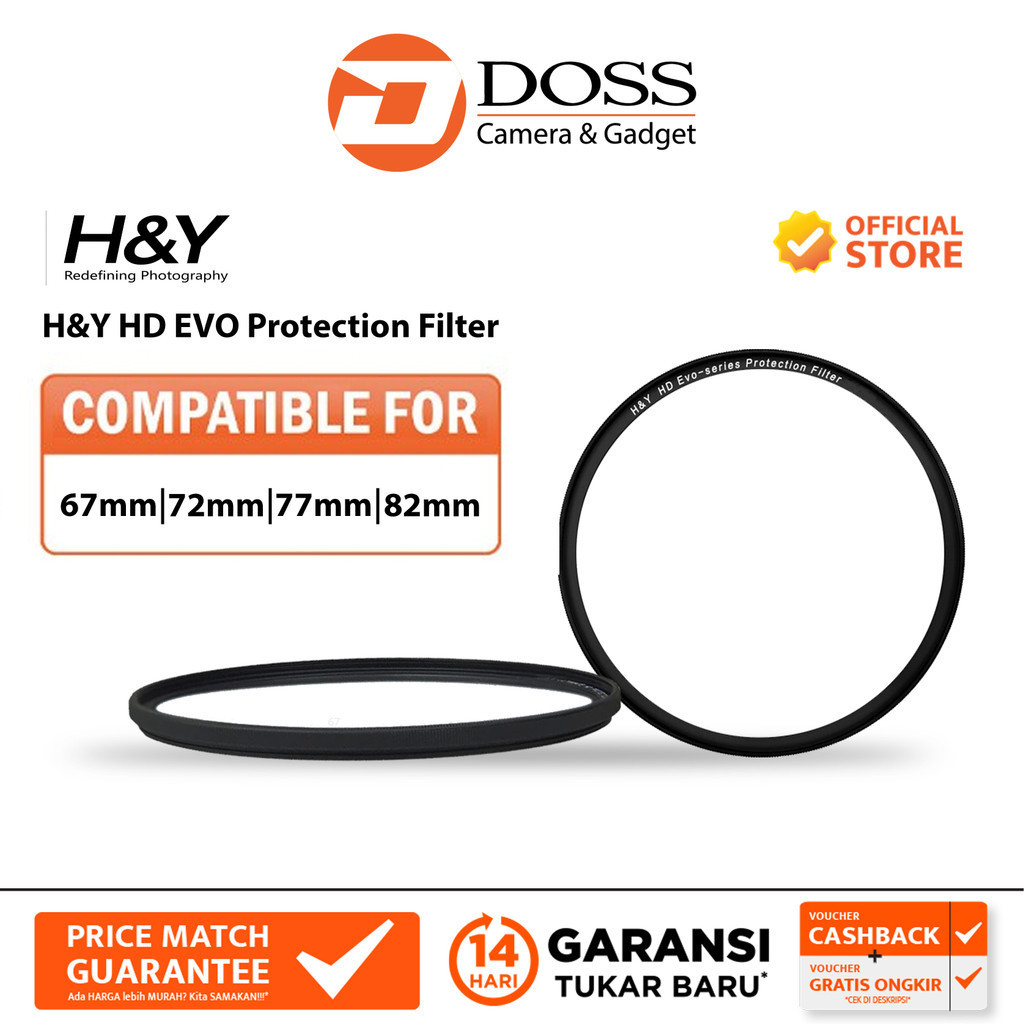Jual H&Y Filters EVO-Series UV Protection Filter 67mm 72mm 77mm 82mm ...
