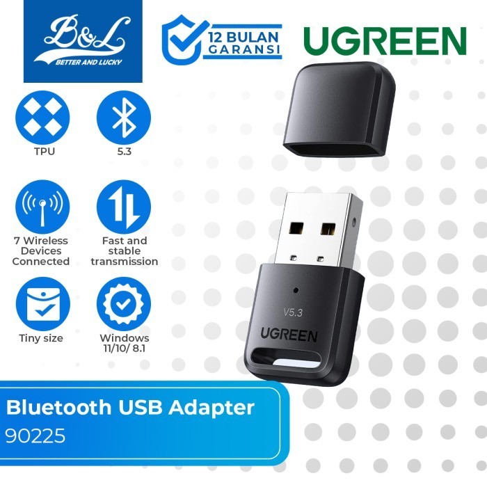 Jual UGREEN 90225 Bluetooth 5.3 USB PC Dongle Adapter Transmitter Receiver | Shopee Indonesia