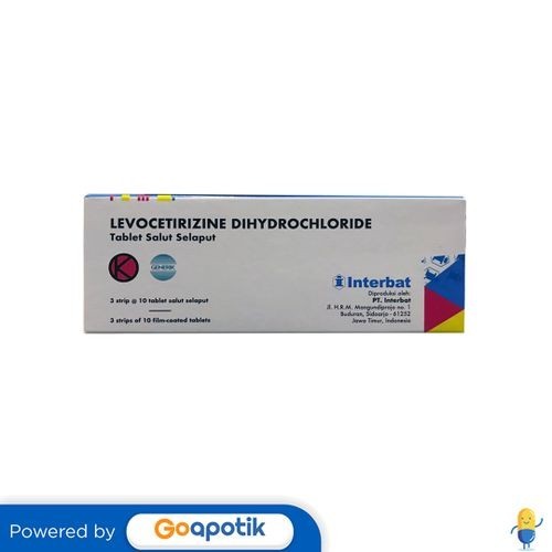 Jual Levocetirizine Dihydrochloride Interbat 5 Mg Box 30 Tablet ...