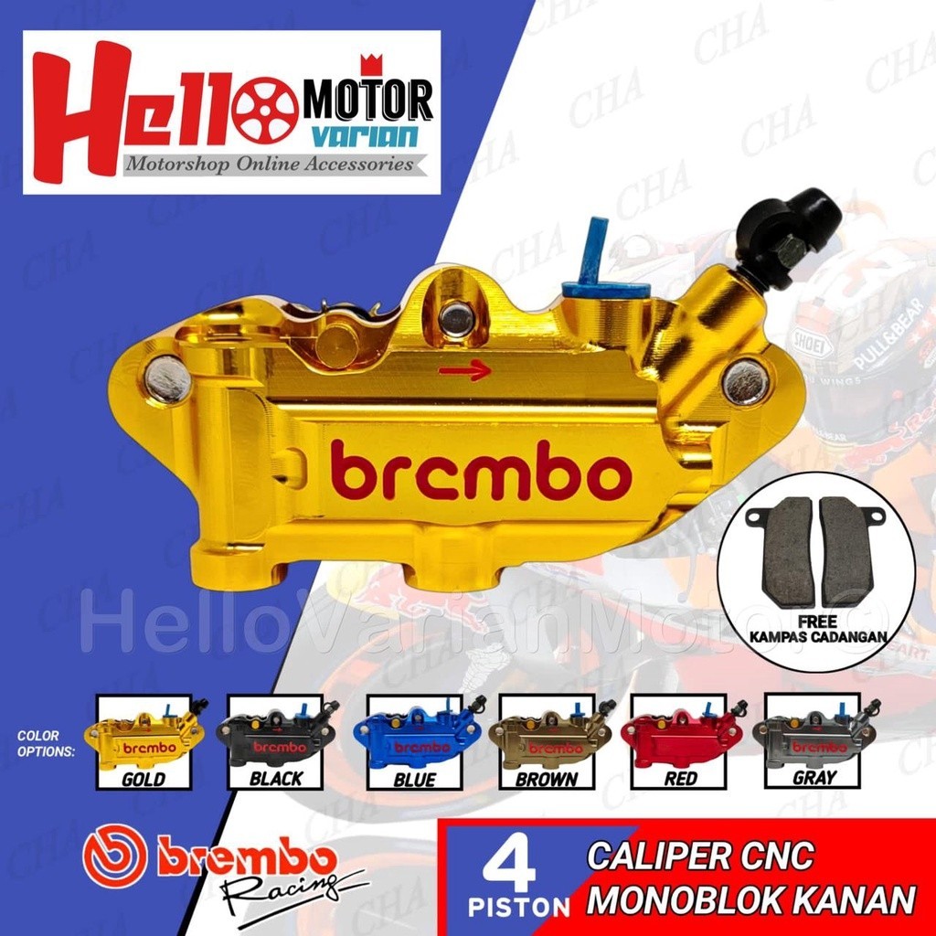 Jual Kaliper MONOBLOK KANAN DAN KIRI 4 Piston Full CNC Universal | Shopee Indonesia
