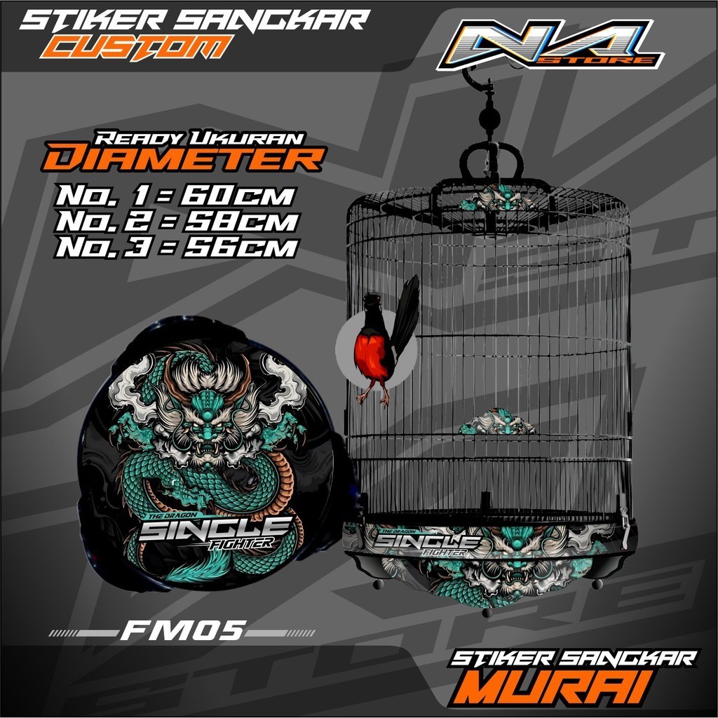 Jual Setiker decal sangkar burung murai, kosan, snagkar bulat custom ...