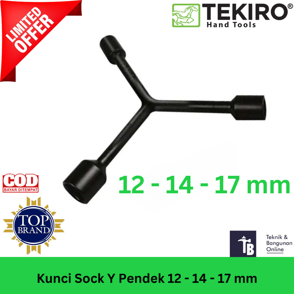 Jual TEKIRO Kunci Y Hitam 12 14 17 mm / Y-Type Wrench Short WR-YT0269 ...