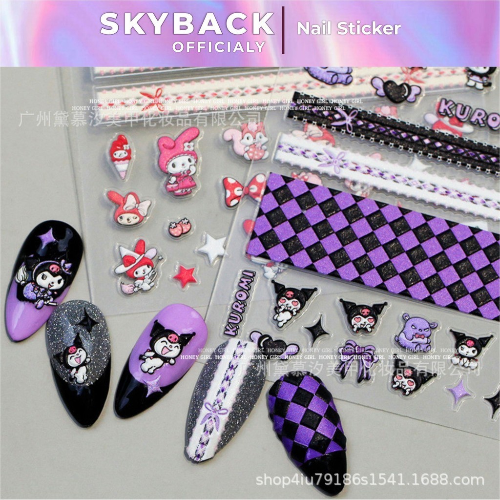 Jual Nail Decals 5D Sticker Nail Art Cartoon Cute | 5D Stiker Kuku ...