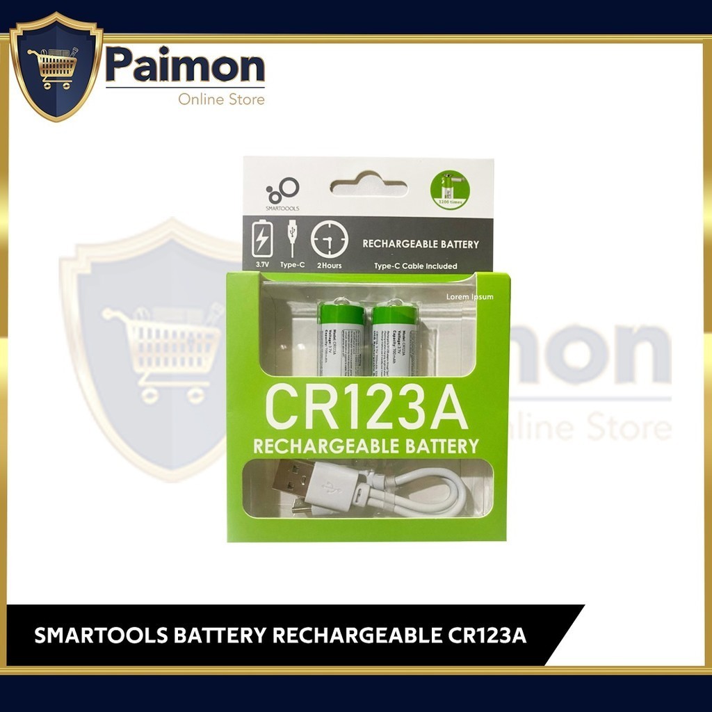 Jual Smartoools PowerBatt Baterai Rechargeable CR123A 700mAh 3.7V Type ...