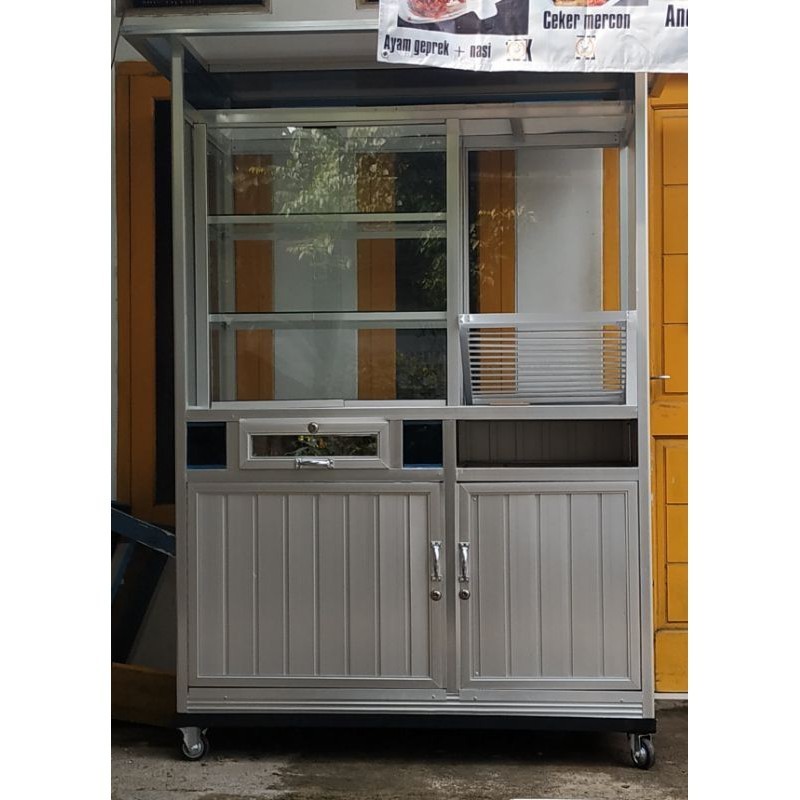 Jual GEROBAK ALUMUNIUM GEROBAK JUALAN ETALASE ALUMUNIUM | Shopee Indonesia