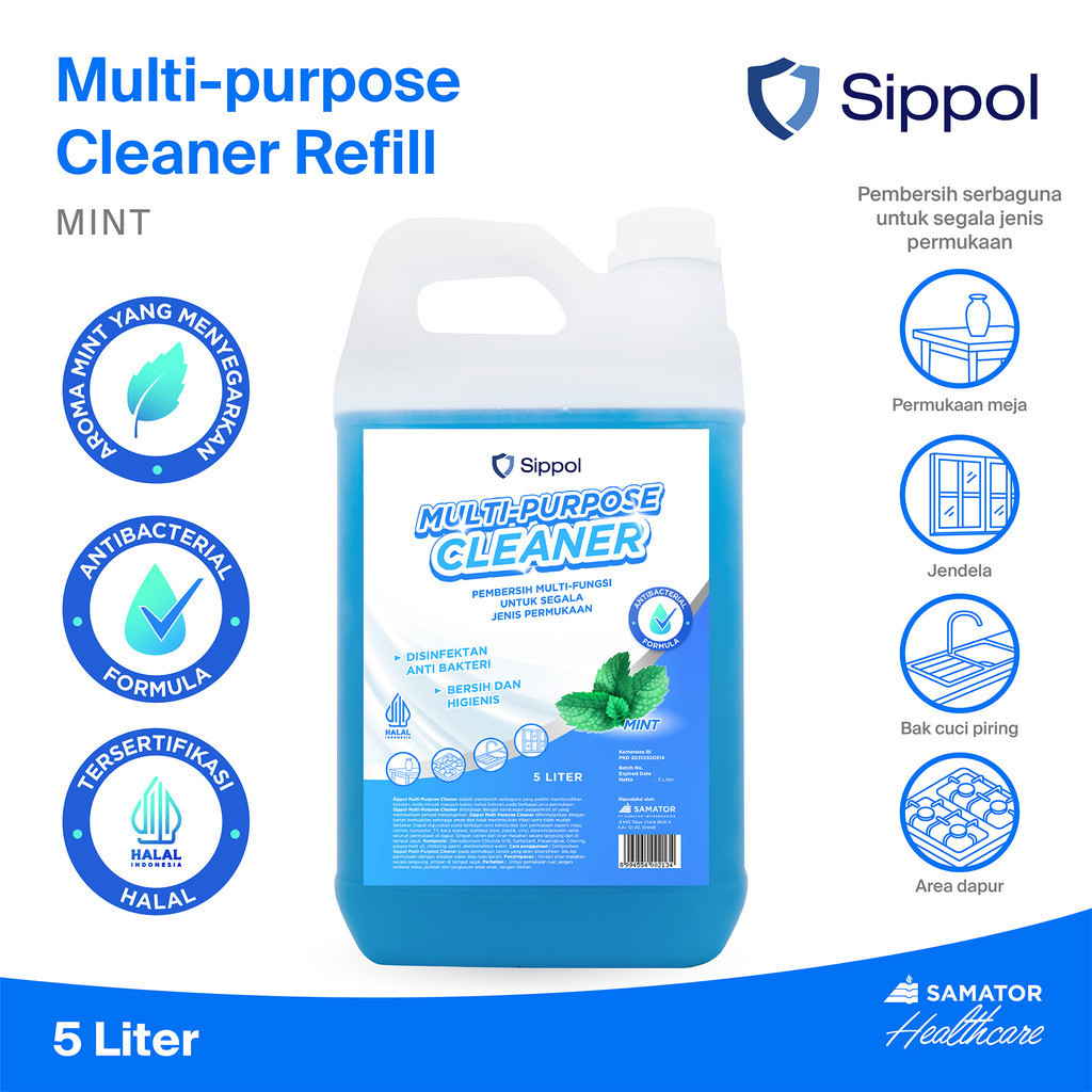 Jual Sippol Multi-Purpose Cleaner Jeriken 5 Liter [Mint] / Isi Ulang ...