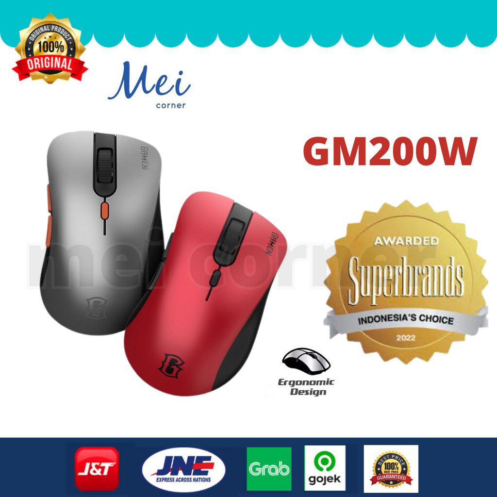 Jual GAMEN GM200W Wireless Gaming Mouse 2.4GHz Ergonomic Design Silent ...