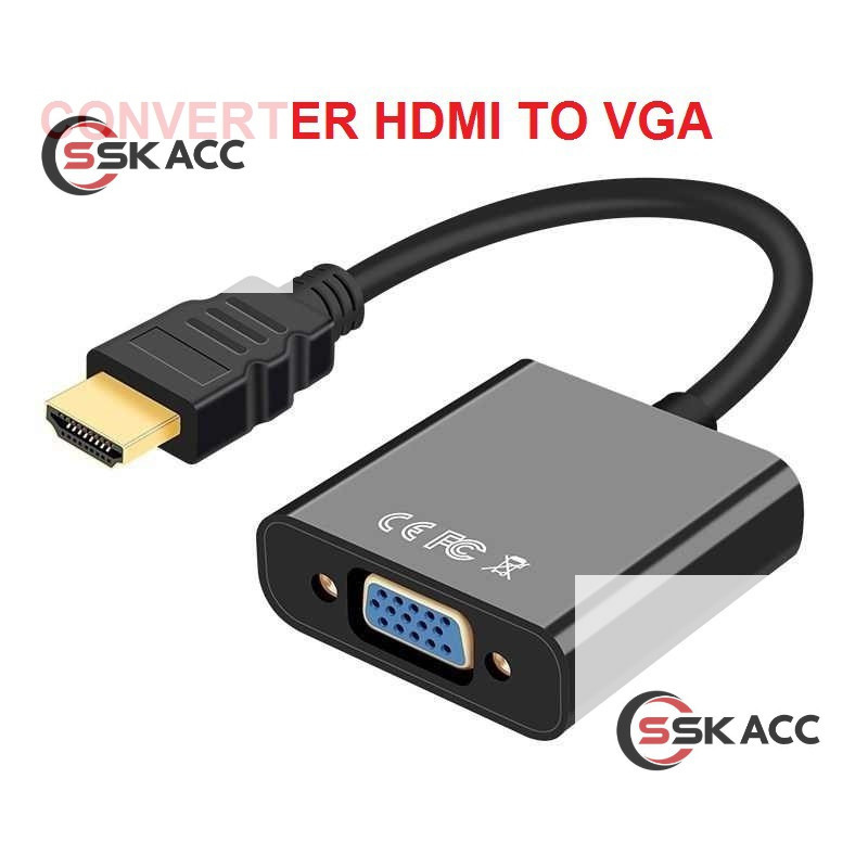 Jual CONVERTER HDMI TO VGA / KONEKTOR HDMI TO VGA / KABEL HDMI TO VGA SSKACC-KOMPUTER | Shopee ...