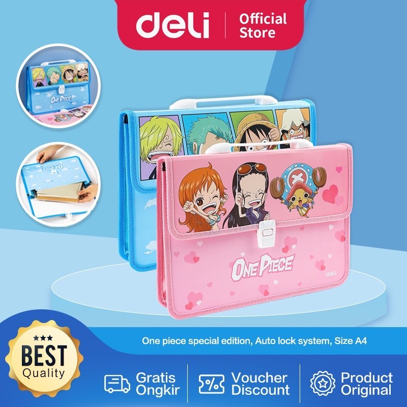 Jual Deli One Piece School Briefcase / Tas Dokumen A4 Lucu Kartun One ...