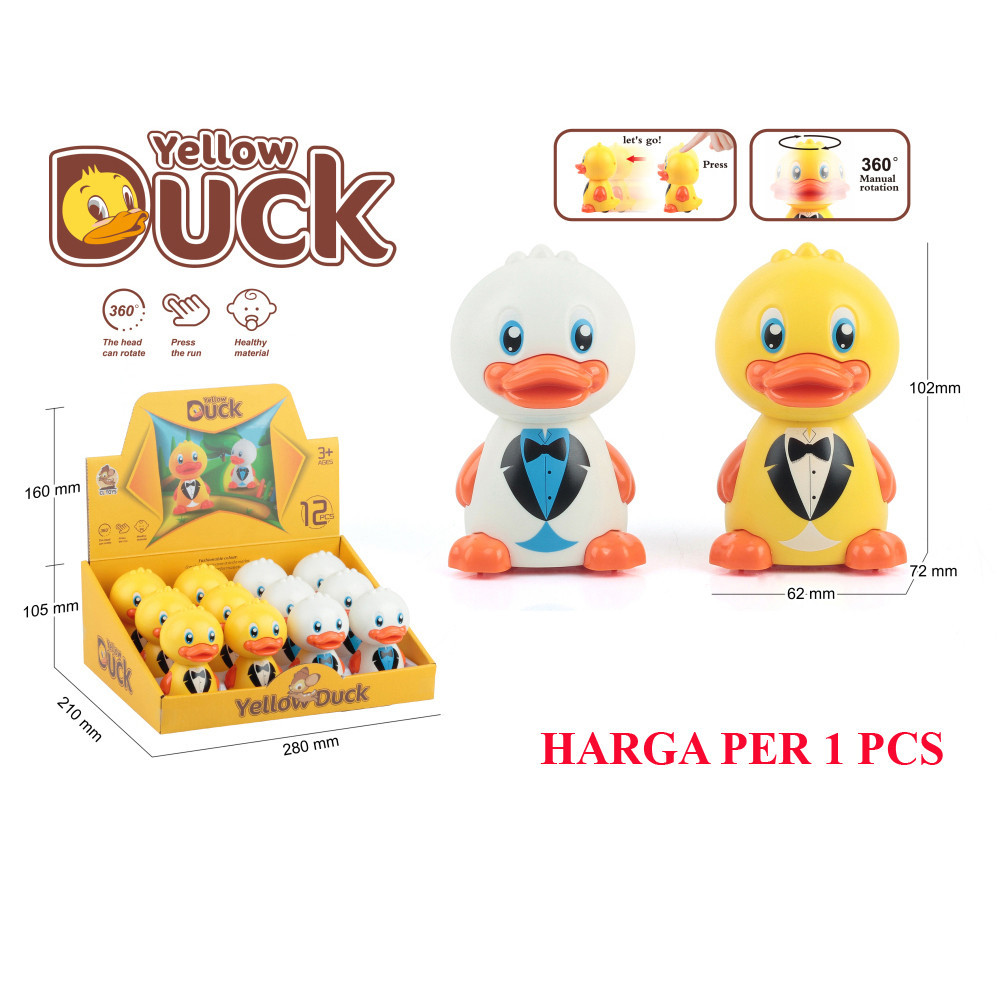 Jual Mainan Anak Bebek Dasi Press Duck Bebek Berjalan Tekan Bisa Jalan ...