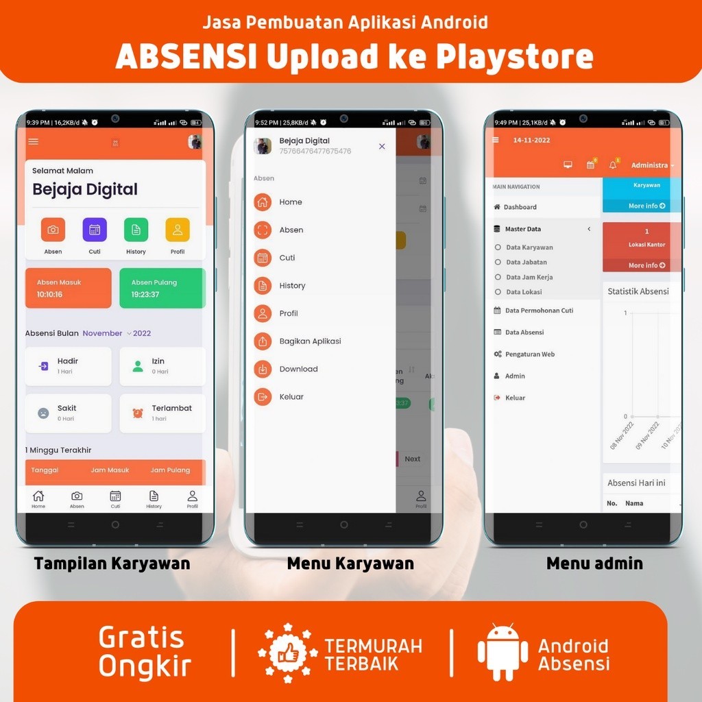 Jual Jasa Pembuatan Aplikasi Android Absensi | Shopee Indonesia