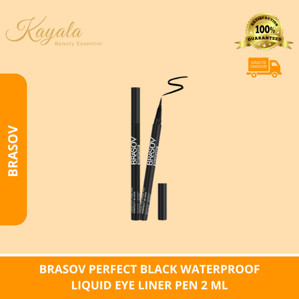 Jual BRASOV PERFECT BLACK WATERPROOF LIQUID EYE LINER PEN 2 ML | Shopee ...