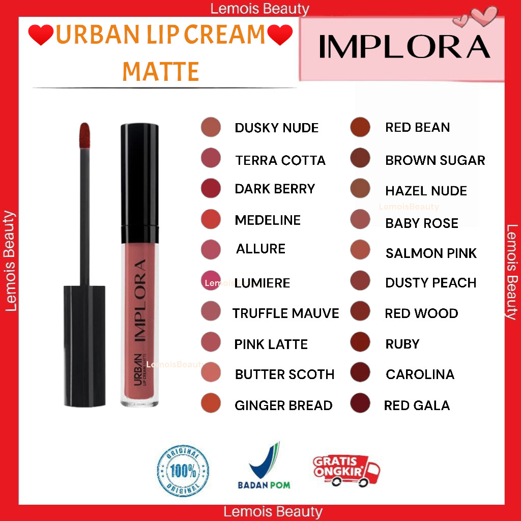 Jual IMP- IMPLORA URBAN LIP CREAM MATTE - Lipcream Long-Lasting ...