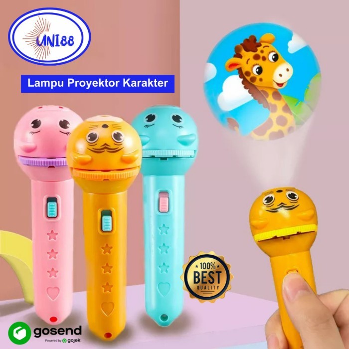 Jual Mainan Anak Senter Proyektor Animal / Lampu FlashLight Karakter ...