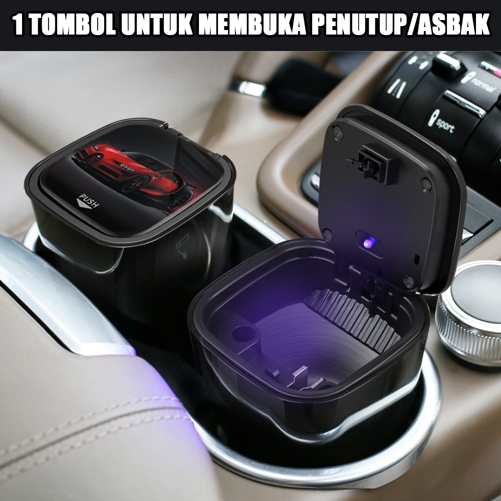 Jual Asbak Mobil Portable Lampu LED Car Ashtray Cup Mini Asbak Rokok ...