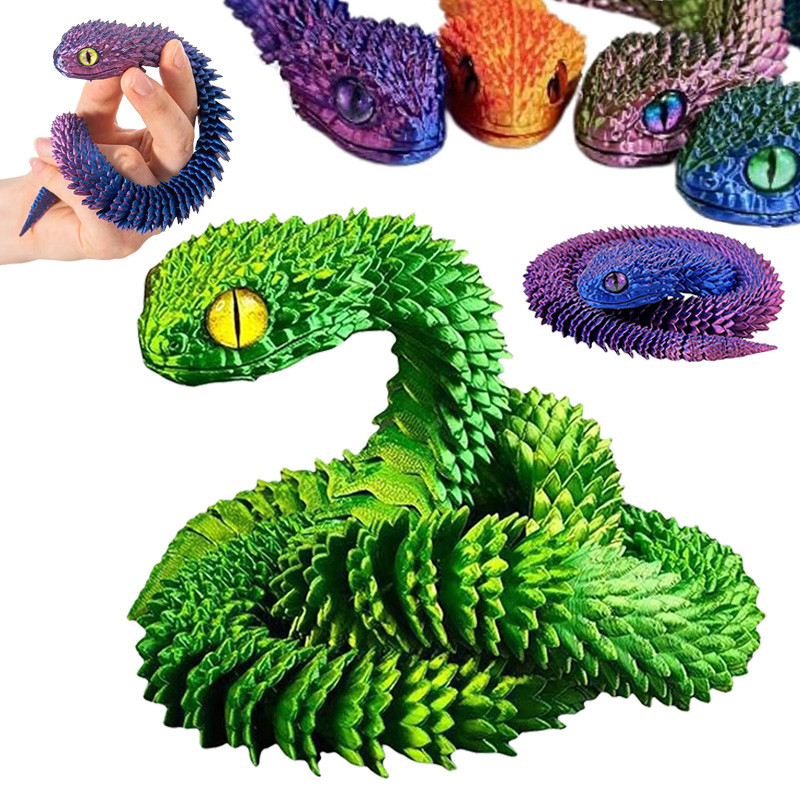 Jual 3D Printed Articulated Mini Snake Dragon Like Movable Simulation ...
