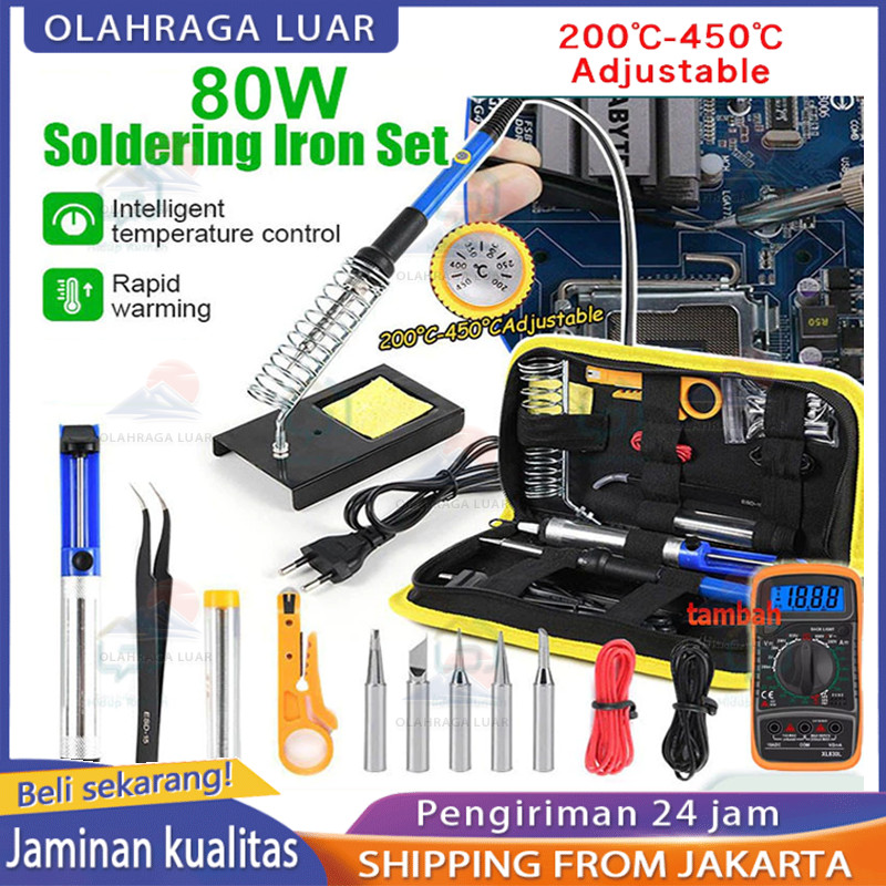 Jual 80 Watt Digital Electric Soldering Iron Kit Set Temperature ...