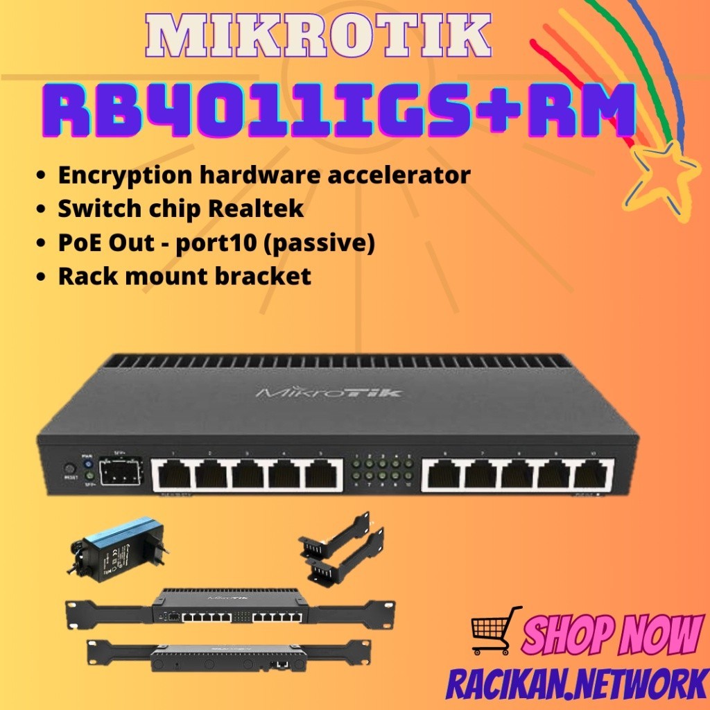 Jual Mikrotik RB4011iGS+RM Powerful 10xGigabit port router | Shopee ...