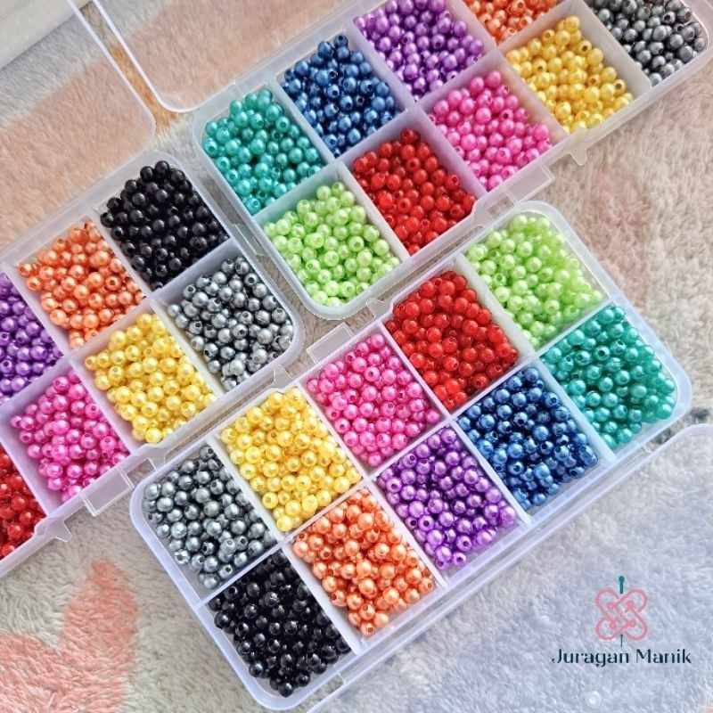 Jual PAKET MANIK MANIK BOX SEKAT 10 MUTIARA RINGAN 4MM | Shopee Indonesia