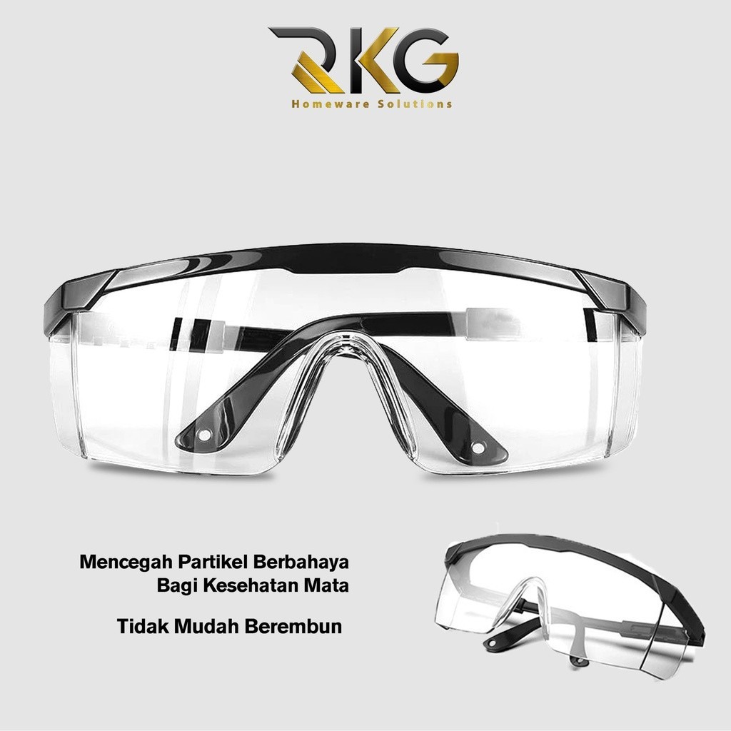Jual TERBARU KACAMATA Safety Glass Hitam Transparan | Kacamata Anti ...