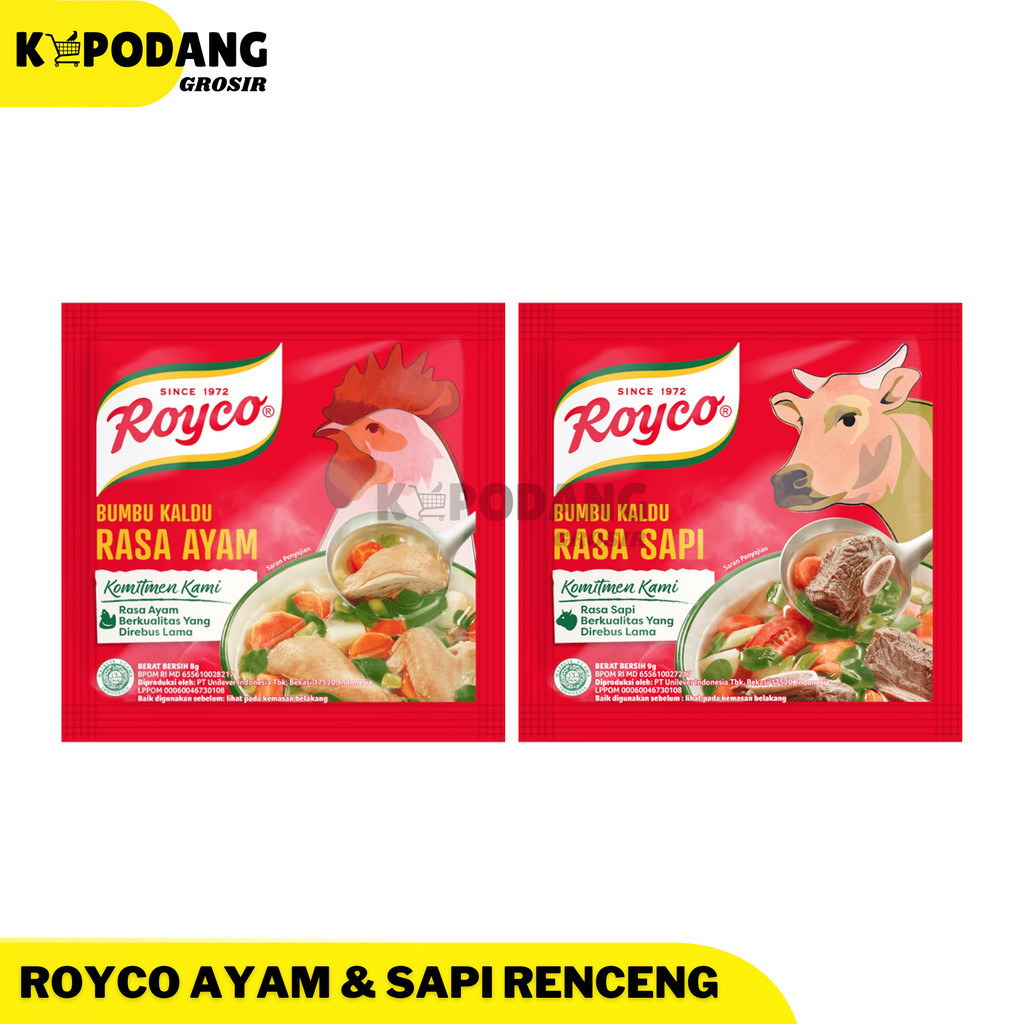 Jual ROYCO Bumbu Penyedap 8gr Kaldu AYAM SAPI Sachet Renceng | Shopee ...