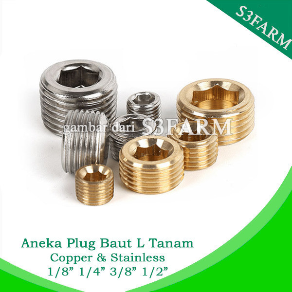 Jual Aneka Plug Baut L Tanam Ukuran Penutup Drat Pneumatic Silencer ...