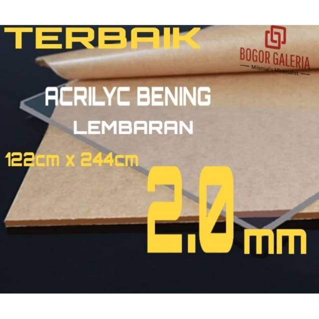 Jual ACRYLIC LEMBARAN AKRILIK LEMBARAN BENING 2mm 122cm x 244cm | Shopee Indonesia