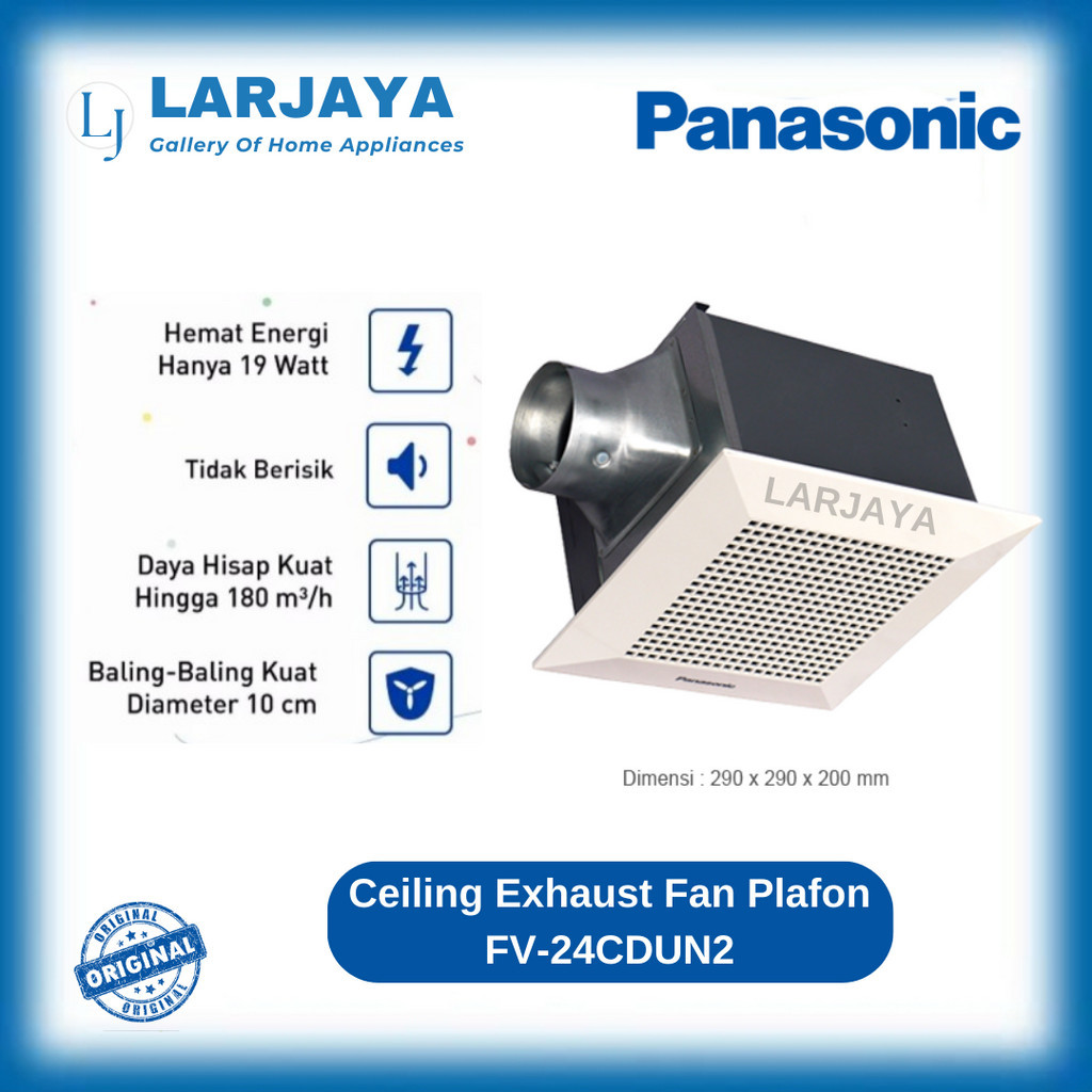 Jual Ceiling Exhaust Fan Plafon Cerobong Sirocco Panasonic FV-24CDUN2 ...