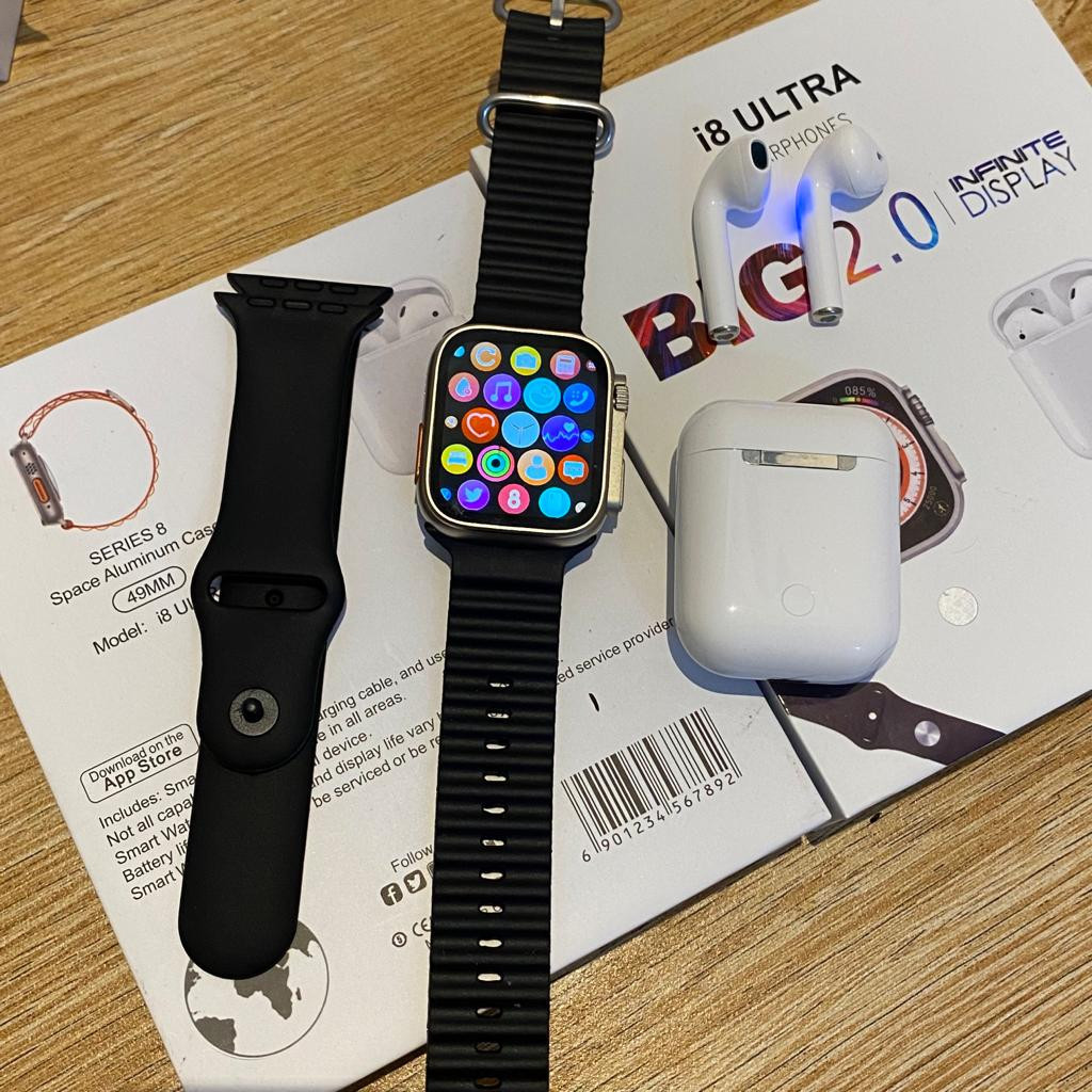 Jual Terbaru Ultra i8 Smartwatch i8 Ultra Smartwatch Free Headset dan ...