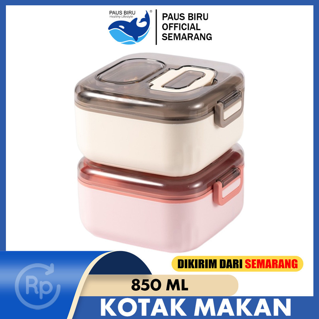 Jual Paus Biru - Lunch Box kotak Makan Kotak Bekal Kapasitas Besar 850ml / Kotak Makan Siang ...