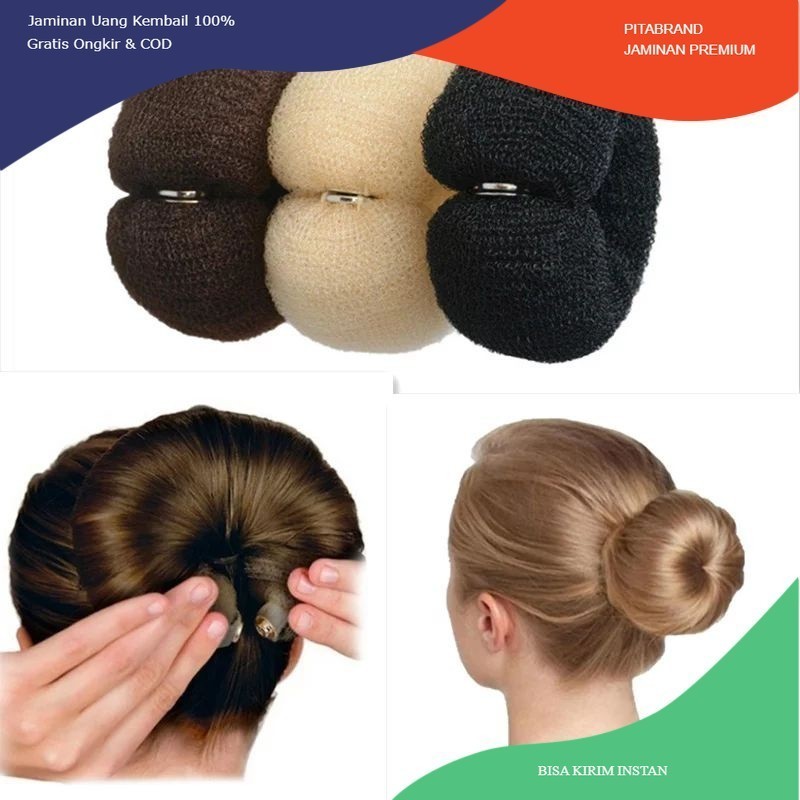 Jual SANGGUL RAMBUT DONAT PREMIUM / HAIR BUN DONAT / HAIRBUN CEPOL ...