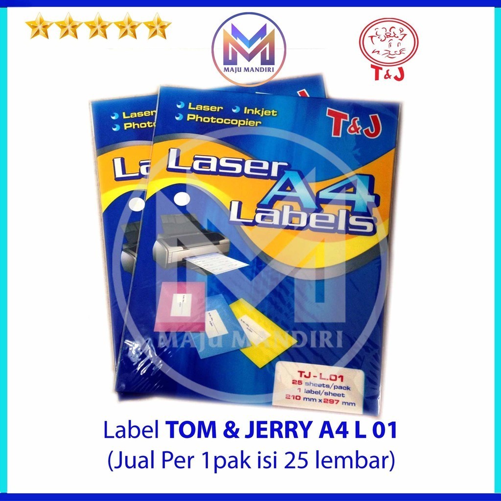 Jual Label Stiker Tom & Jerry Ukuran A4 / Laser Label L 01 | Shopee ...