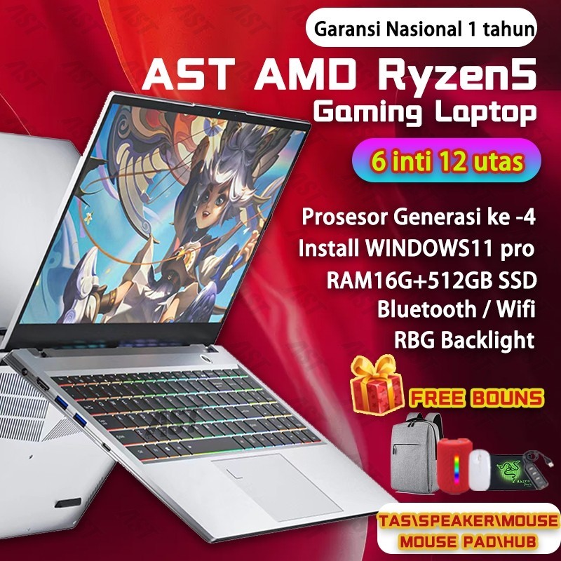 Jual AST laptop gaming baru AMD Ryzen5-4700u 15.6 inch RAM16G+512GB SSD ...