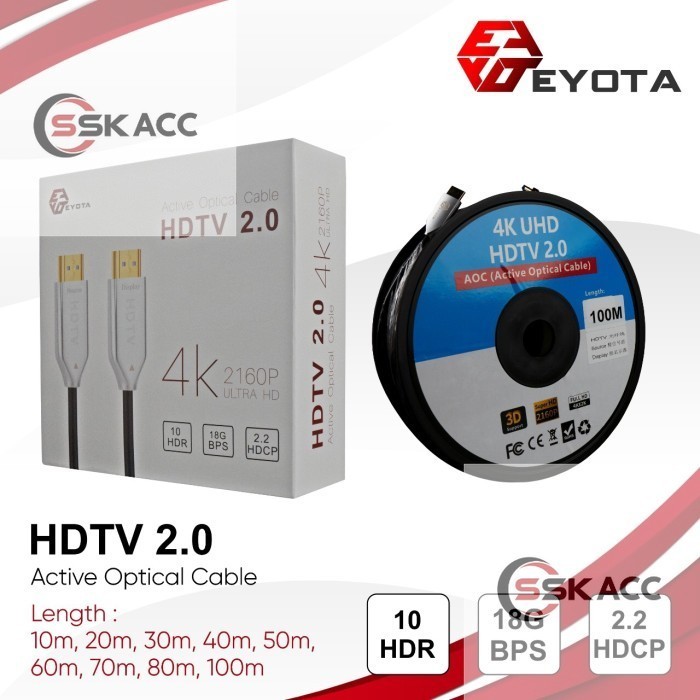 Jual Kabel HDMI OPTIC ACTIVE OPTICAL HDTV 2.0 4K Ultra 20M / 30M / 40M ...