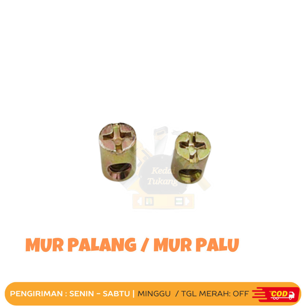 Jual KEDAI TUKANG Mur Guling Mur Palu Palang M6 Mur Knockdown JRN Cross ...