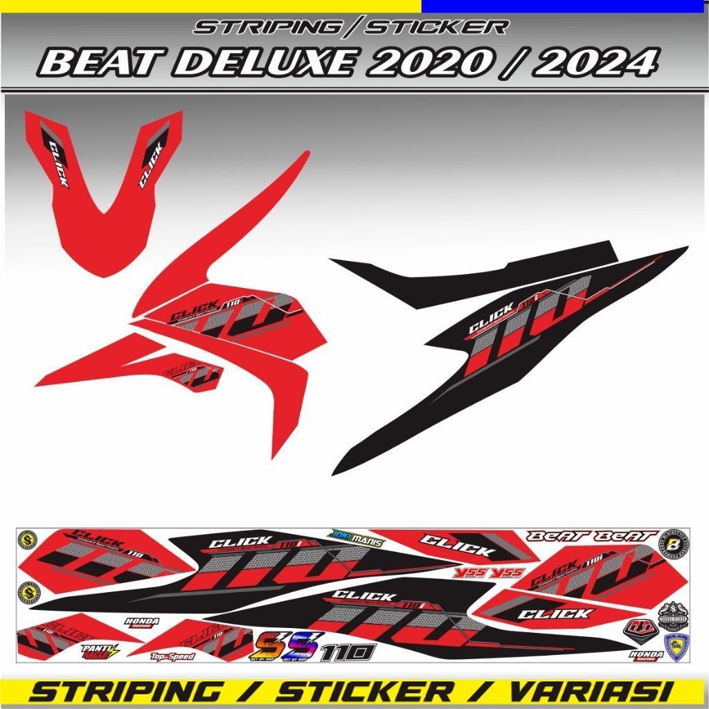 Jual VARIASI LIS Stiker Striping motor honda beat cbs deluxe 110i ...