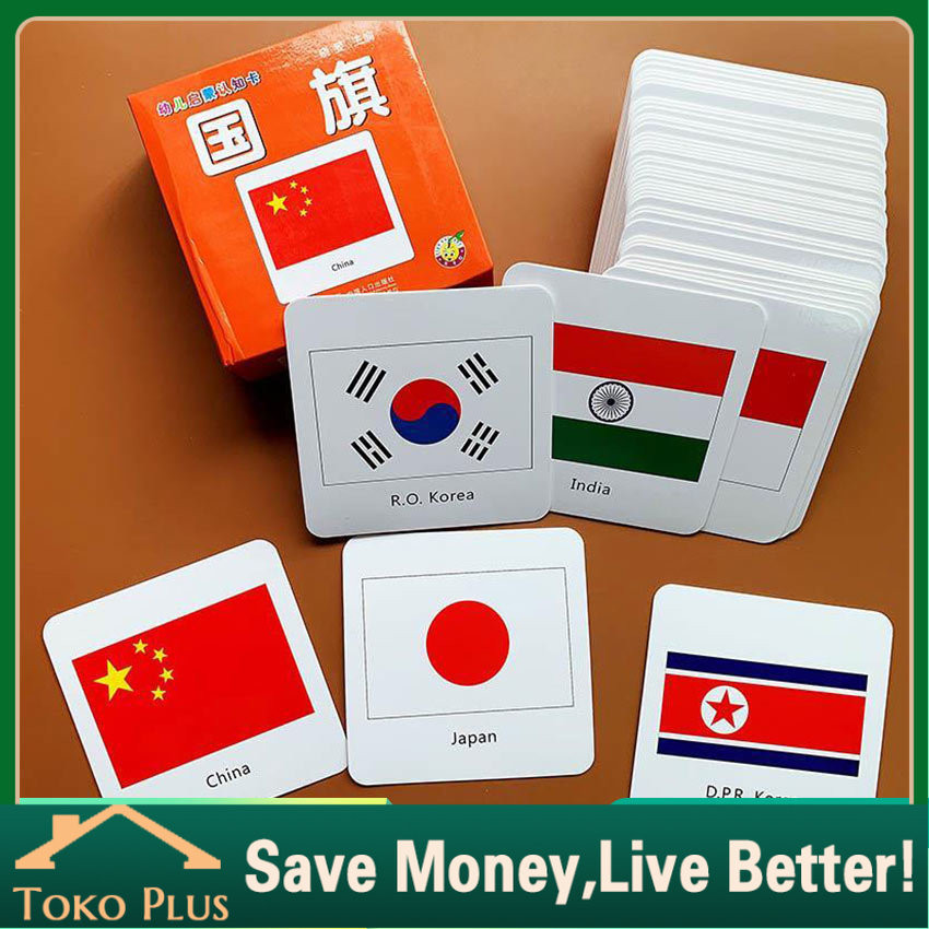 Jual Konsep Flashcard Negara Bendera Negara Dunia 88 Kartu Mainan ...
