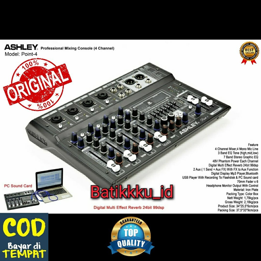 Jual [ORIGINAL BISA COD] MIXER ASHLEY POINT 4 POINT4 POIN 4 POIN4 ORIGINAL ASHLEY 4CH | Shopee ...