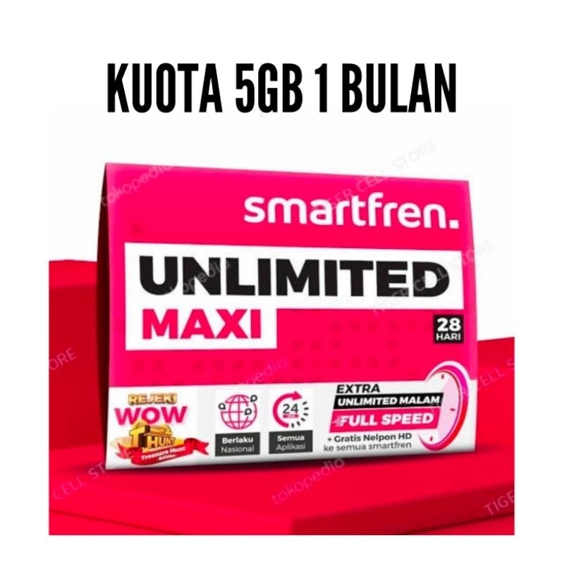 Jual KARTU PERDANA SMARTFREN 5GB 1 BULAN SEGEL BARU | Shopee Indonesia